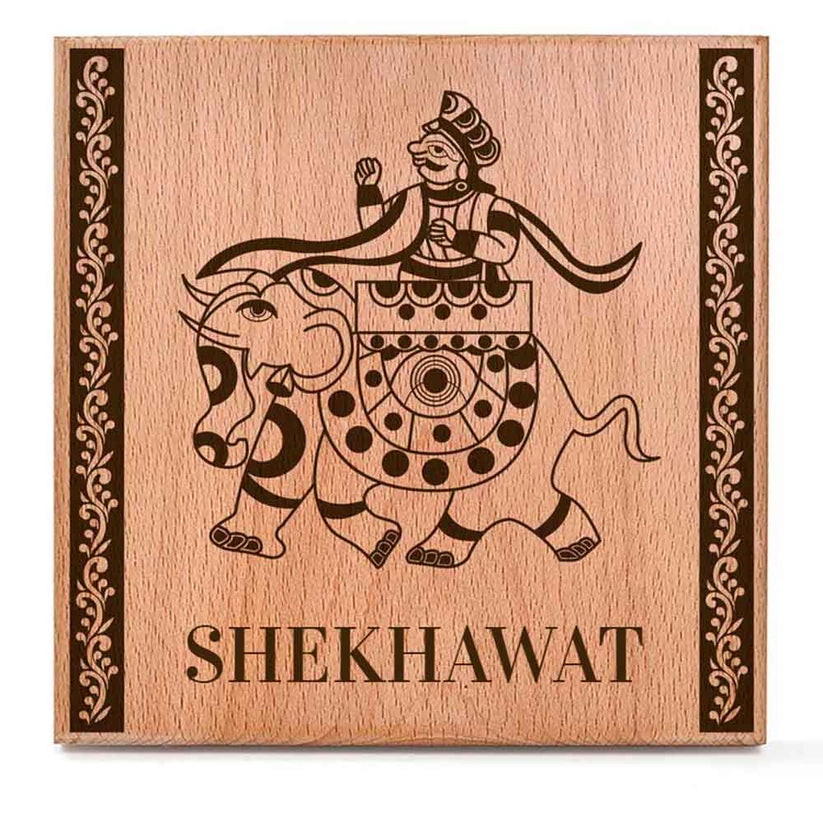 Khamma Ghani (Phad Art) - Wooden Name Plate – Laser Cut Studio